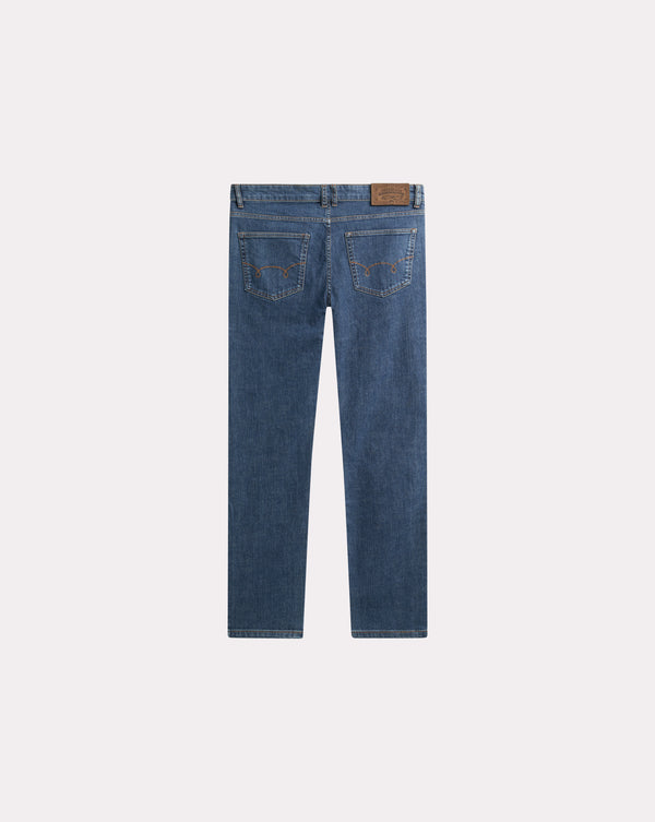 NAVY BLUE STRAIGHT DENIM JEANS - Chevignon